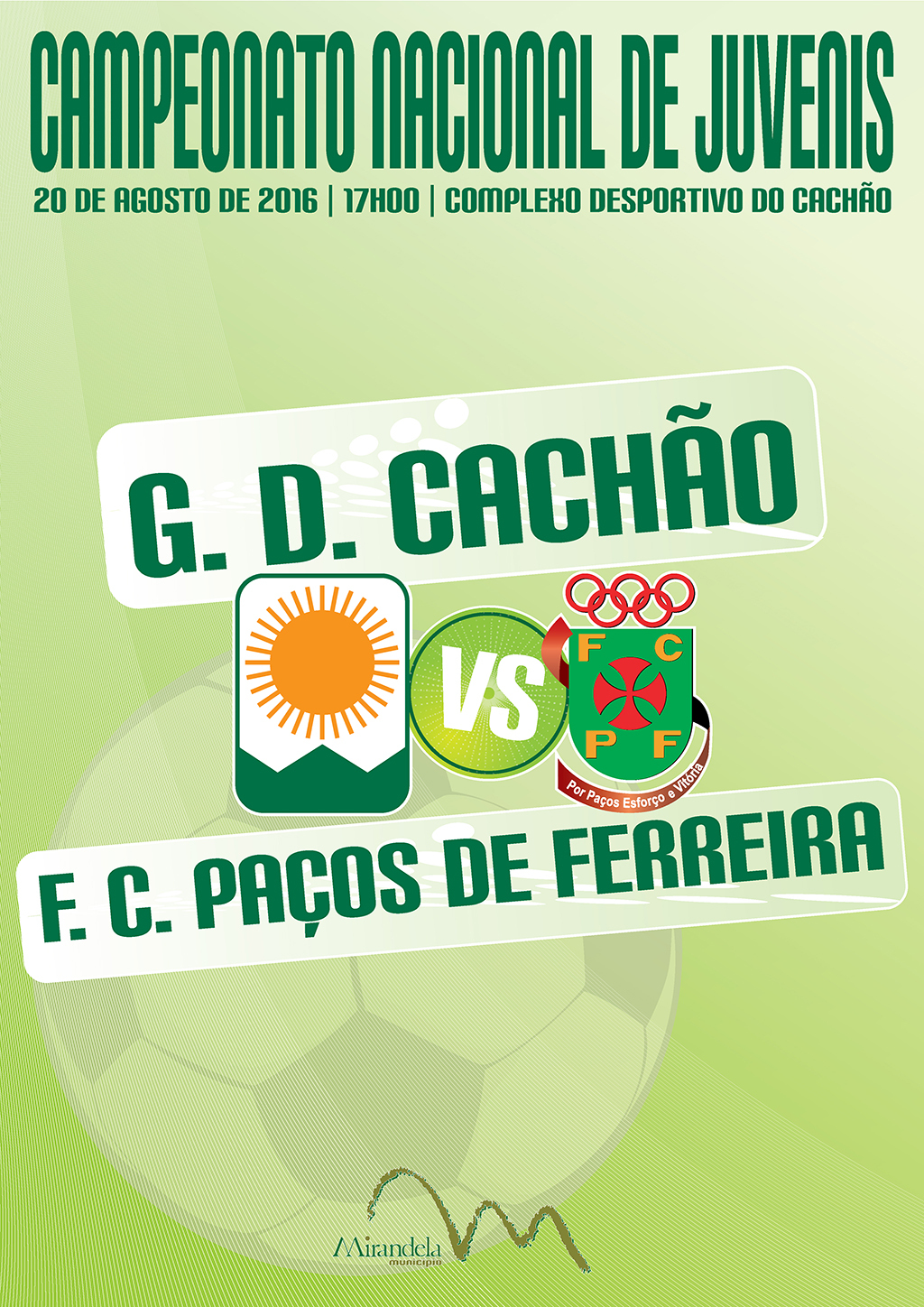 Mirandela Turismo / Futebol: Campeonato Nacional de Juvenis (G. D. Cachão)
